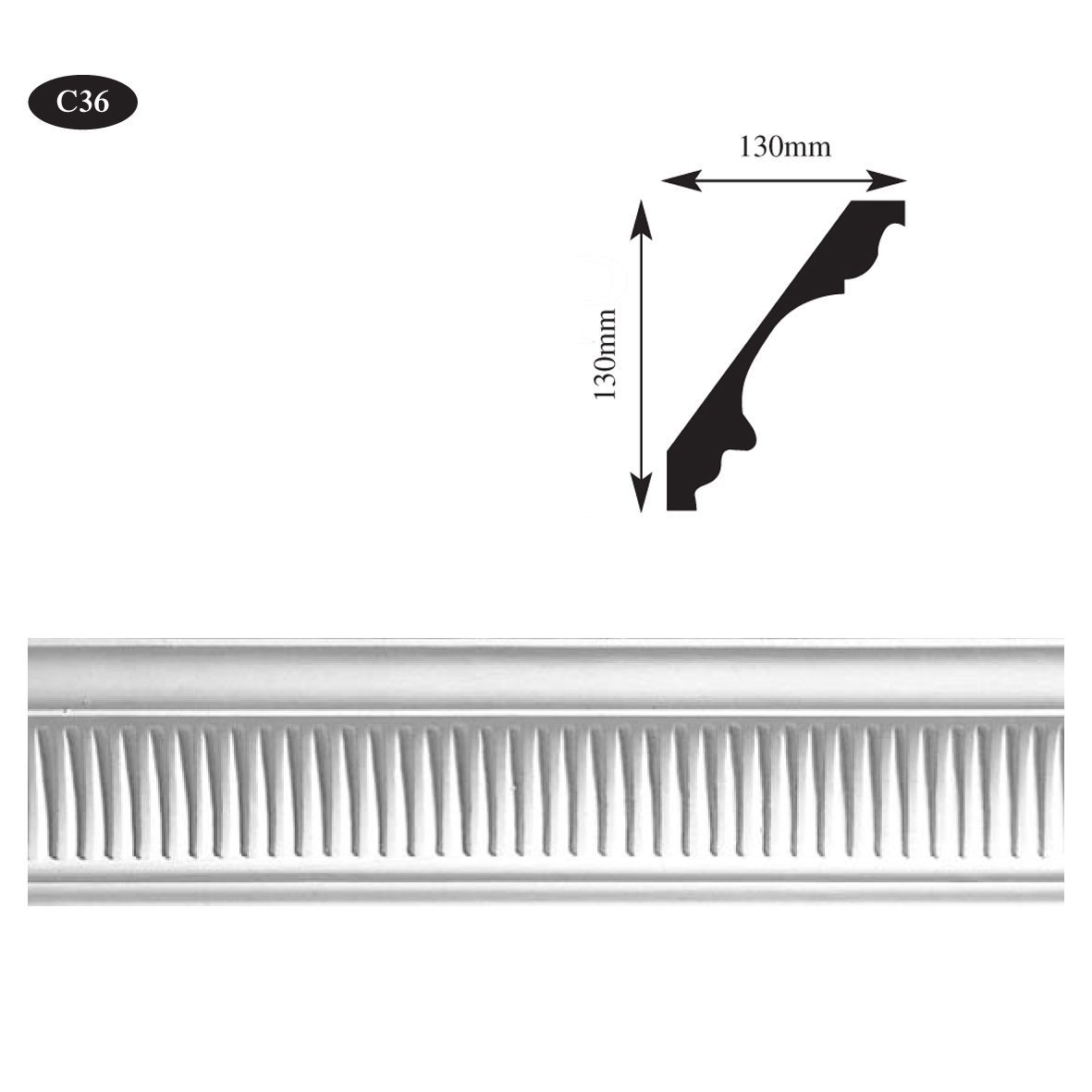 3346 - Large Fluted Plaster Cornice - Wm Boyle Interior Finishes