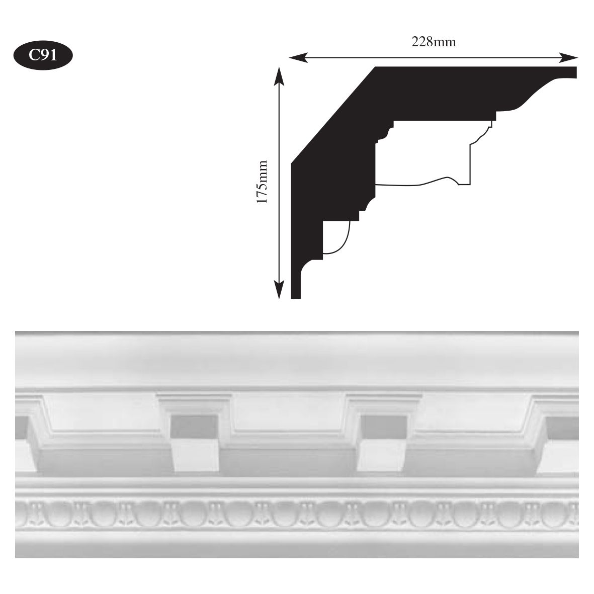 C91 Grand Georgian Corbel Plaster Cornice - Wm Boyle Interior Finishes