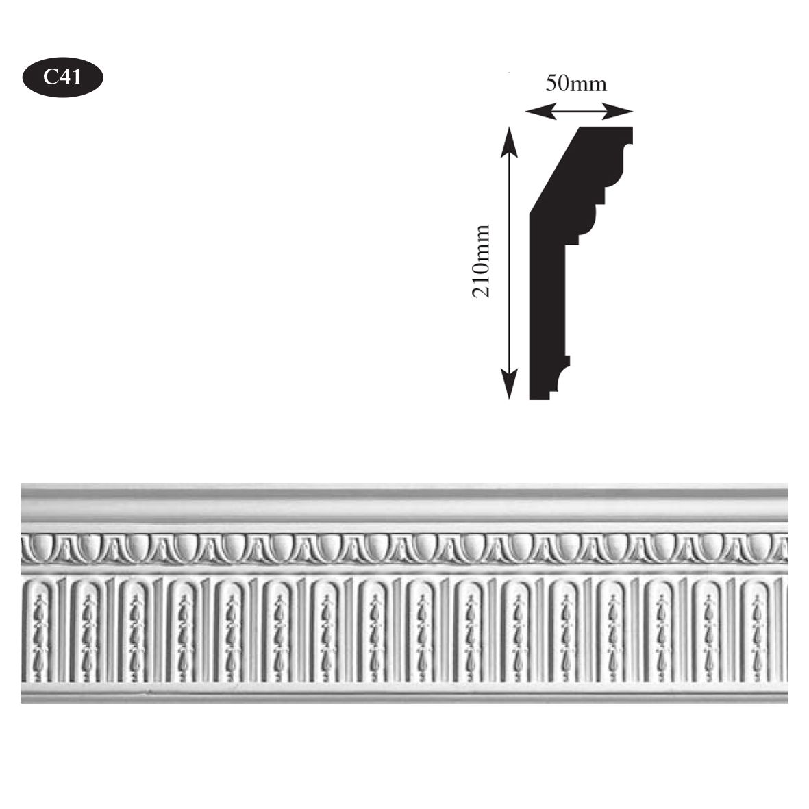 C41 Large Adam Style Plaster Cornice - Wm Boyle Interior Finishes