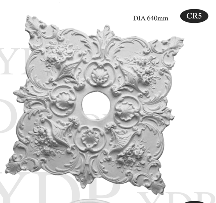CR5 Square Plaster Ceiling Rose - 640mm - Wm Boyle Interior Finishes