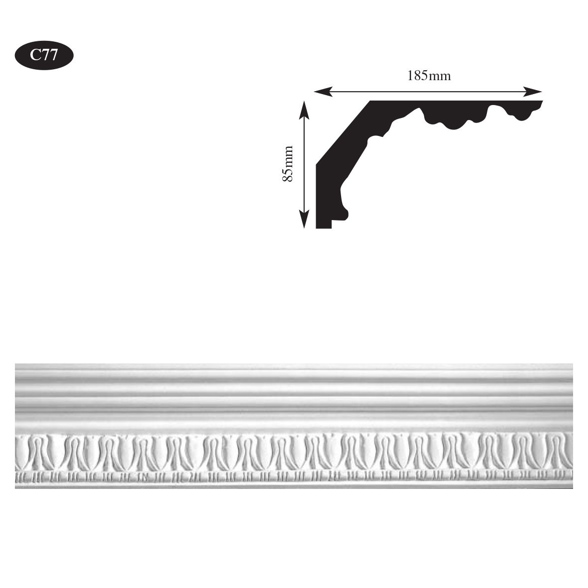 C77 Victorian Style Plaster Cornice - Wm Boyle Interior Finishes