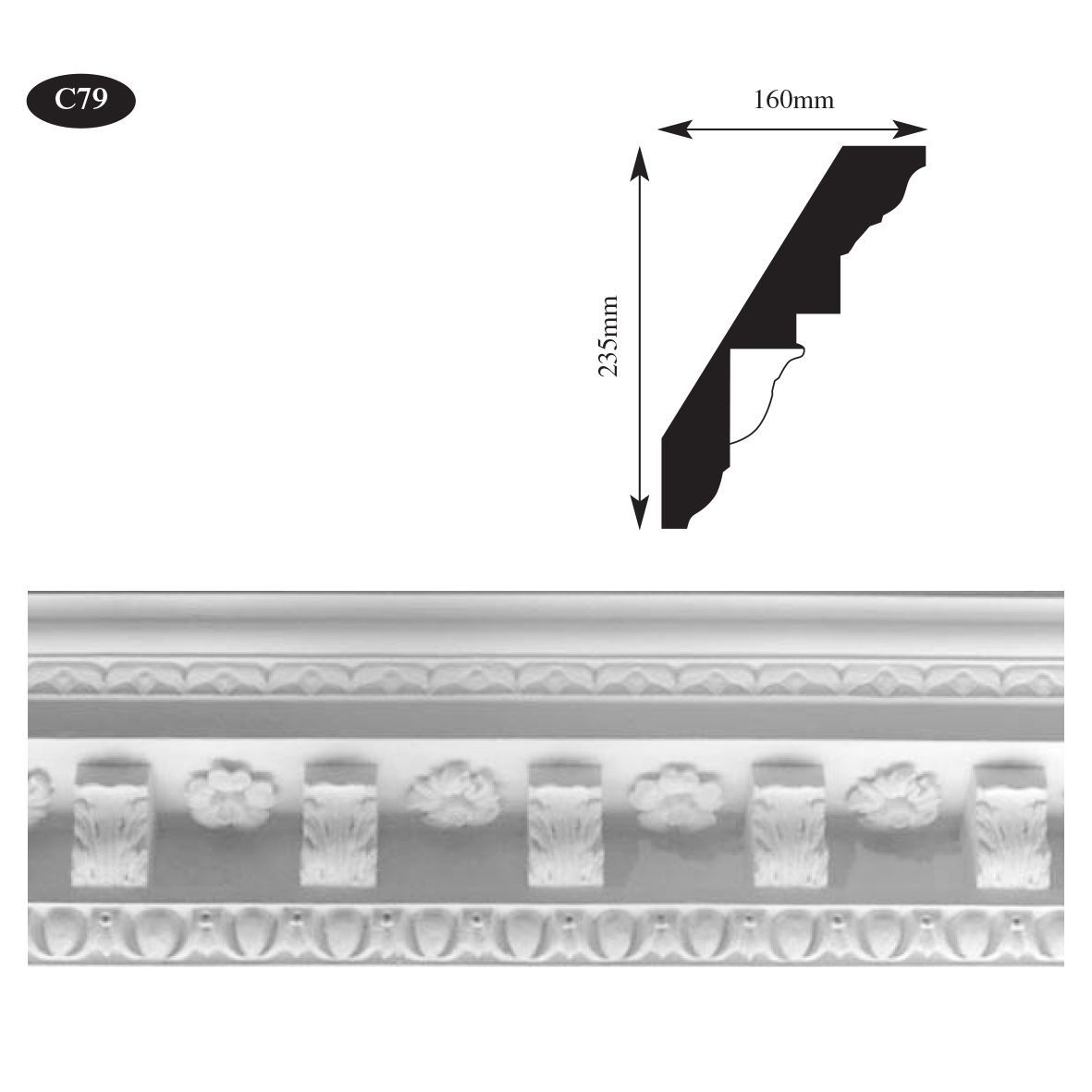 C79 Large Ornate Corbel Plaster Cornice - Wm Boyle Interior Finishes